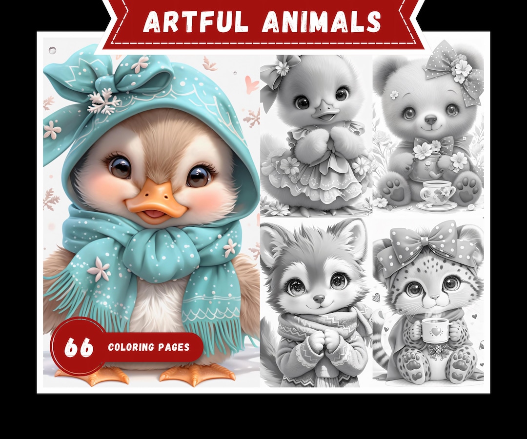 Adorable Forest Friends Coloring Pages, Printable Winter Animals ...