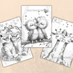 Jungle Love Coloring Book Cute Animal Couples Coloring Pages Sweet ...