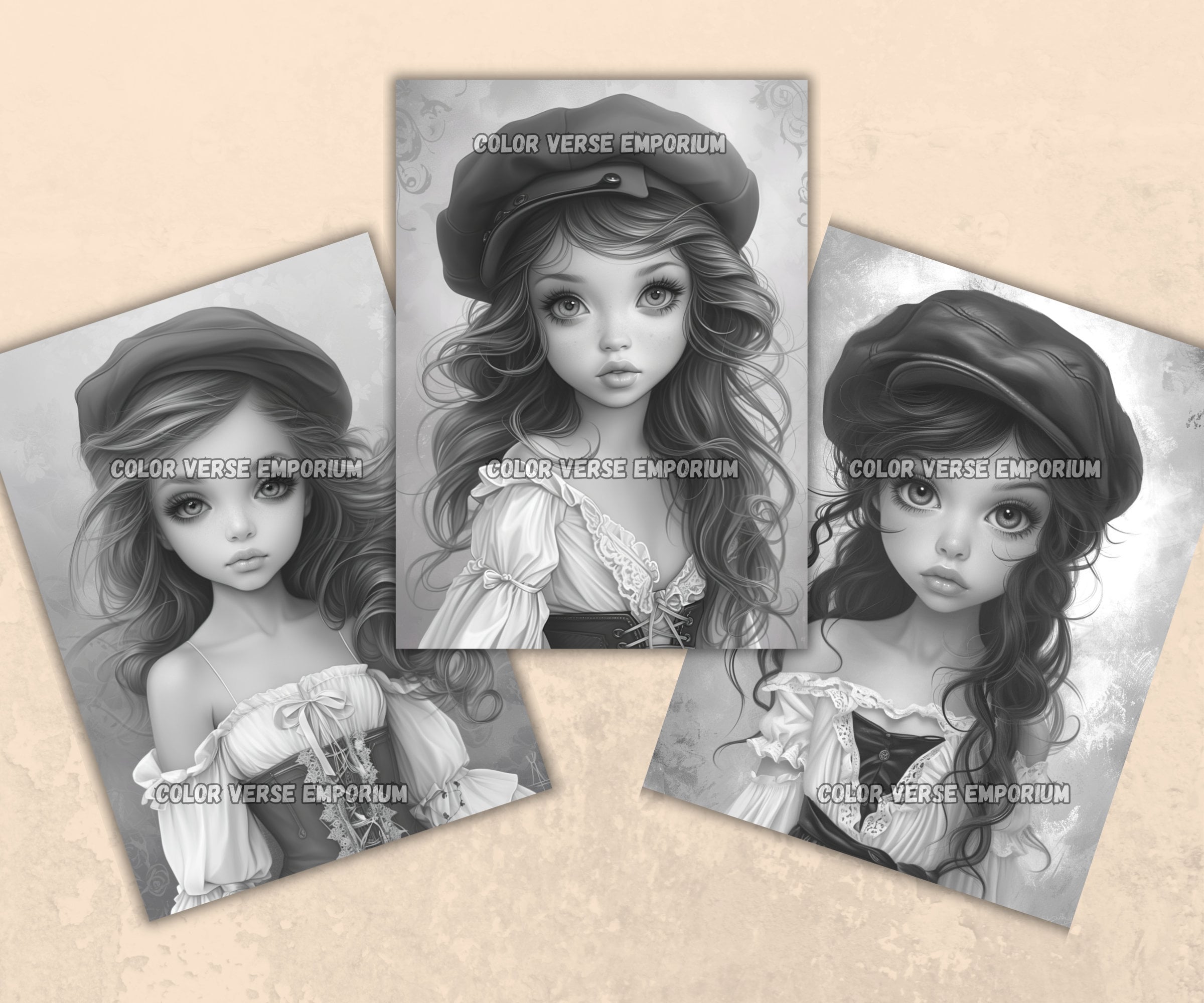 47 Charming Girl Coloring Book Printable Elegant Woman Portrait ...