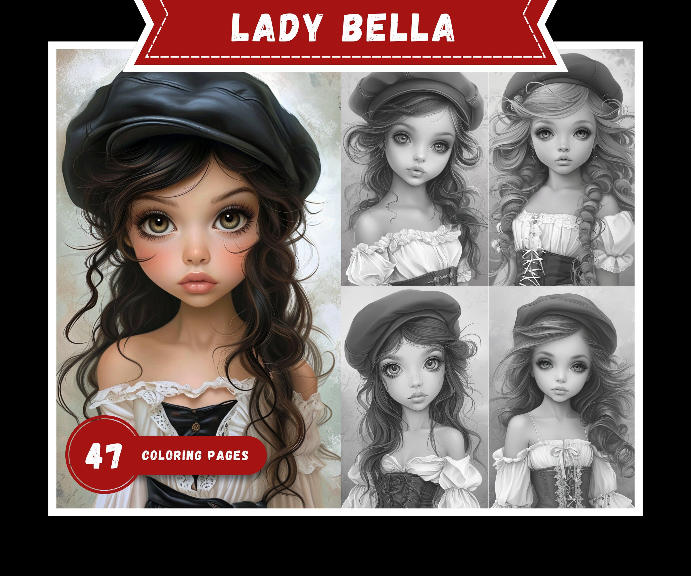 47 Charming Girl Coloring Book Printable Elegant Woman Portrait ...