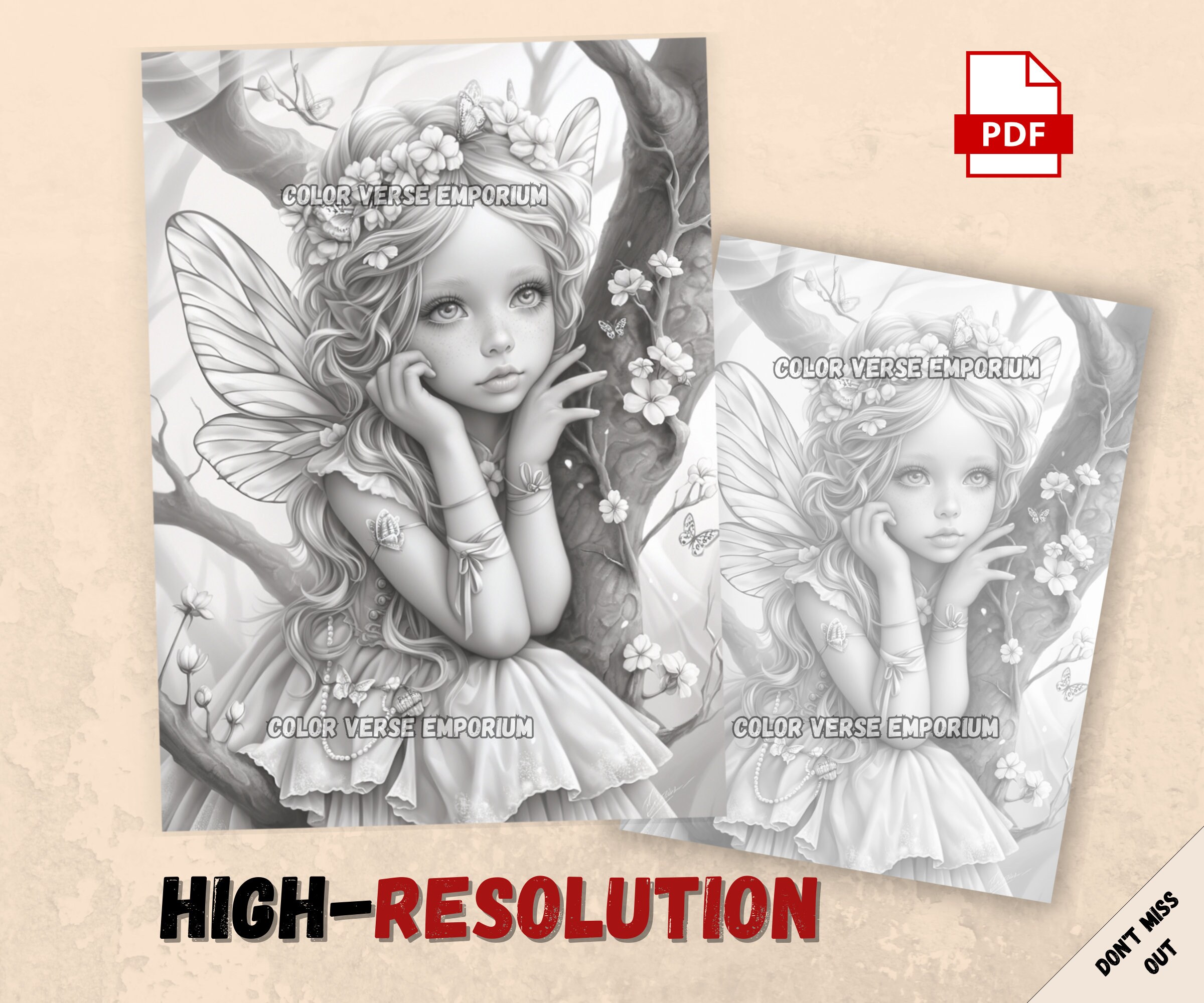 66 Enchanted Spring Fairies Coloring Book Printable Woodland Fairy ...