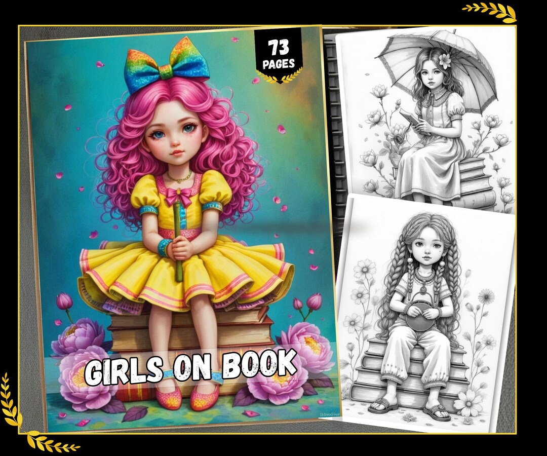 73 Cute Girl Coloring Book, Whimsical Coloring Pages, Printable ...