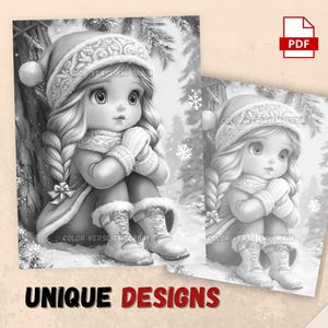 Enchanting Winter Magic: Printable Grayscale Coloring Pages for All ...