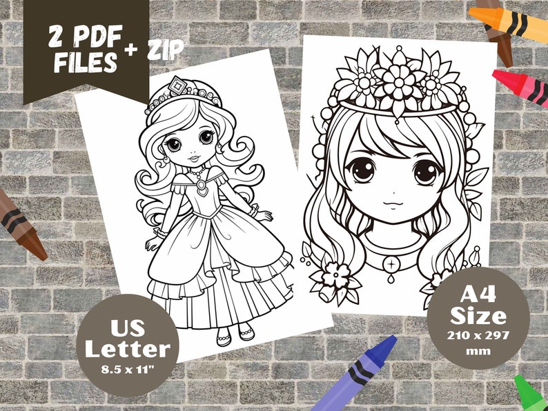 Easy Princess Coloring Pages for Kids Toddlers Preschoolers Toddlers ...