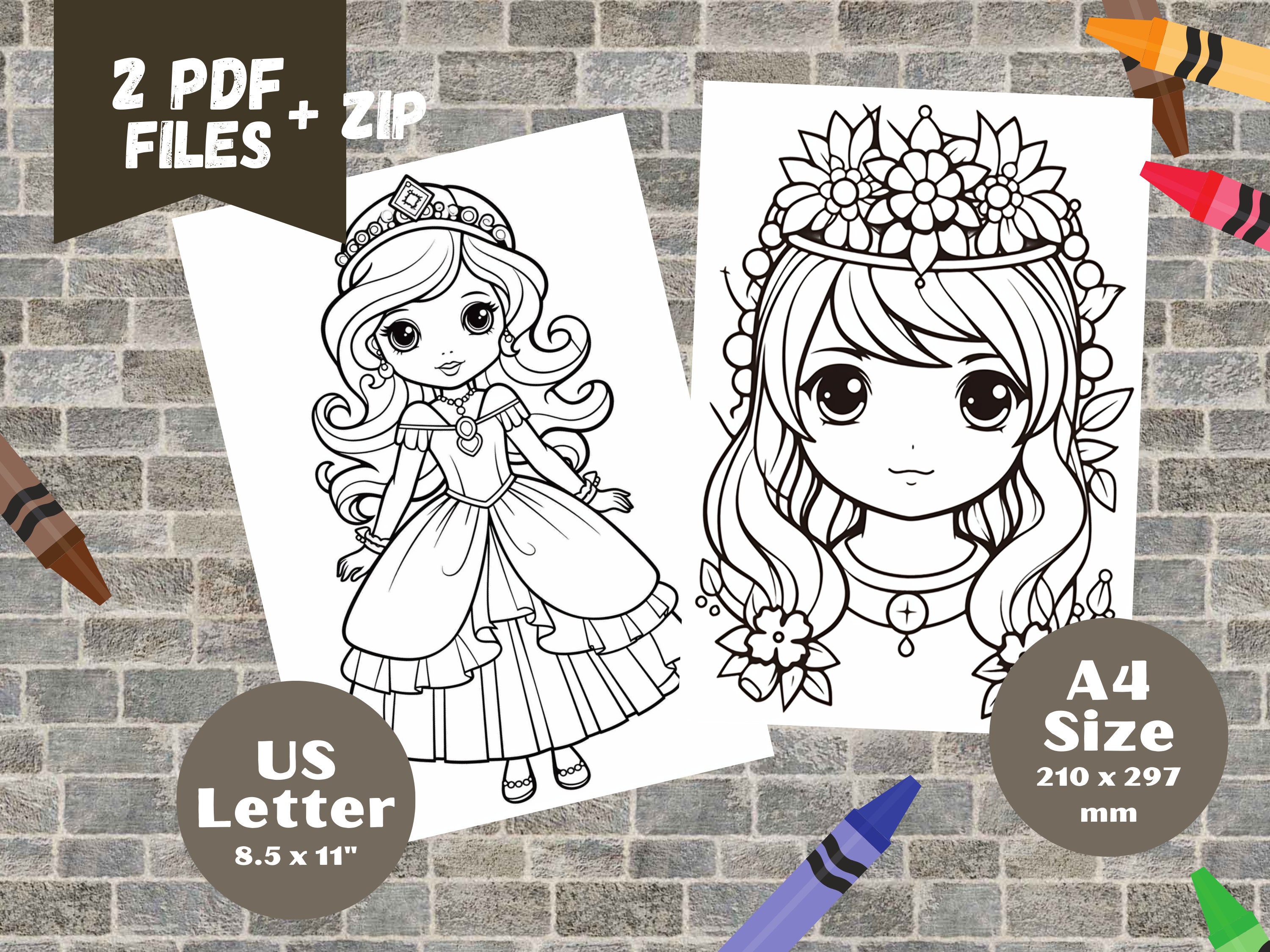 50 Easy Princess Coloring Pages for Kids Toddlers Preschoolers Toddlers ...