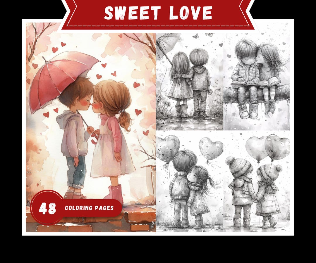 Sweet Love Coloring Book Printable Hearts Friendship Coloring Pages ...