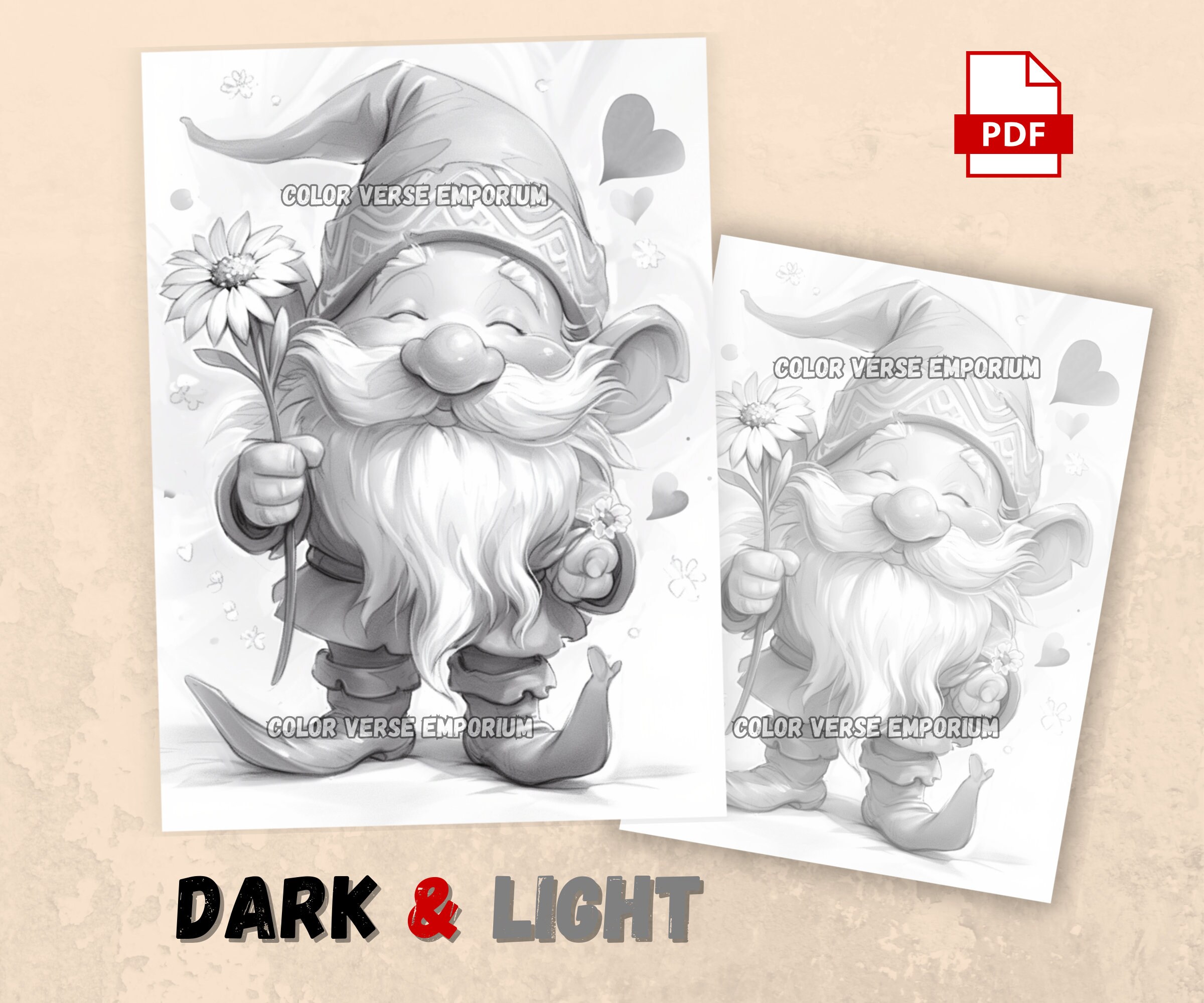 49 Enchanting Gnomes Coloring Book Gardens Printable Gnome Adventure ...