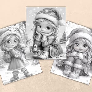 Enchanting Winter Magic: Printable Grayscale Coloring Pages for All ...