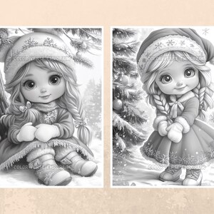 Enchanting Winter Magic: Printable Grayscale Coloring Pages for All ...