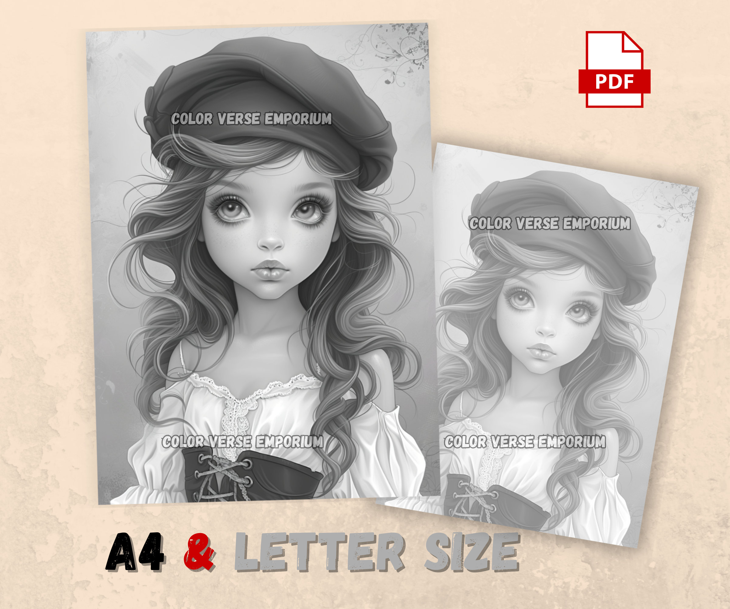 47 Charming Girl Coloring Book Printable Elegant Woman Portrait ...