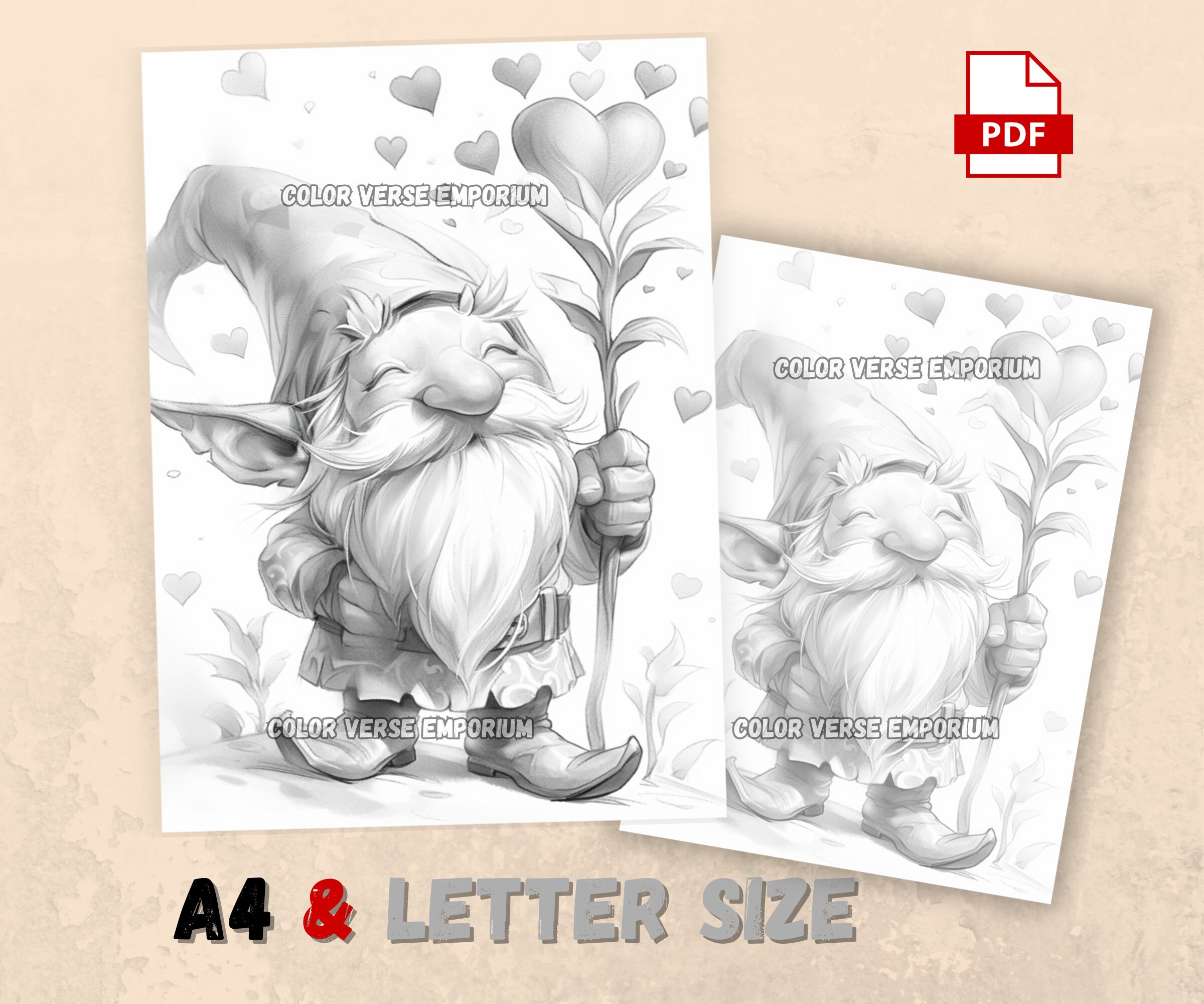 49 Enchanting Gnomes Coloring Book Gardens Printable Gnome Adventure ...