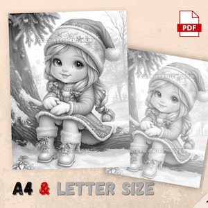 Enchanting Winter Magic: Printable Grayscale Coloring Pages for All ...