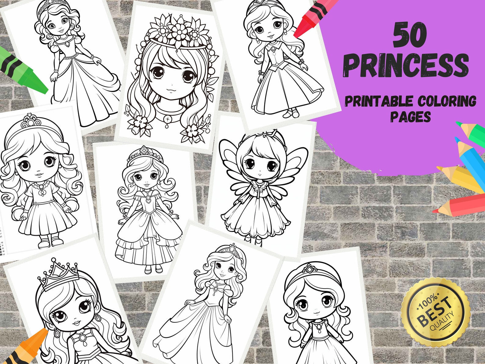 Easy Princess Coloring Pages for Kids Toddlers Preschoolers Toddlers ...