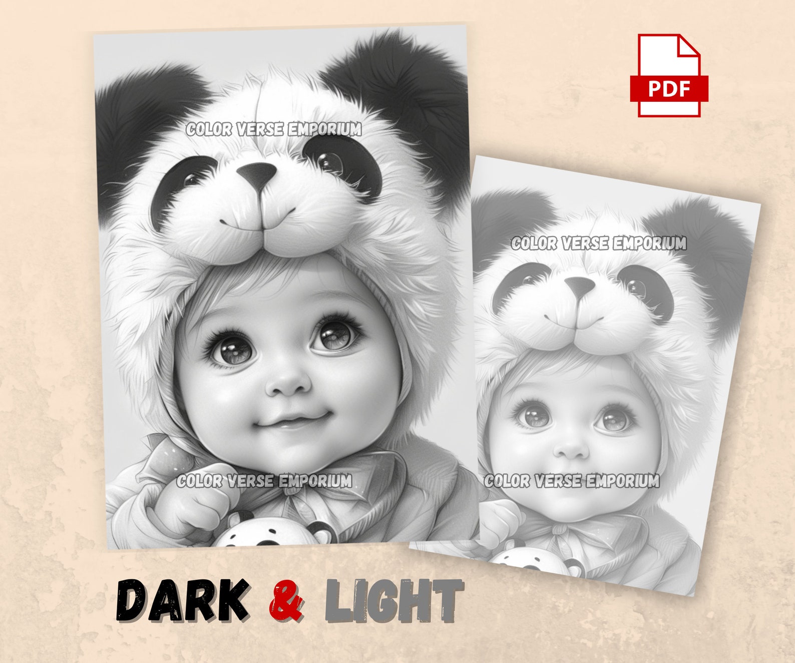Cute Babies Coloring Book Printable Sweet Baby Coloring Pages Grayscale ...