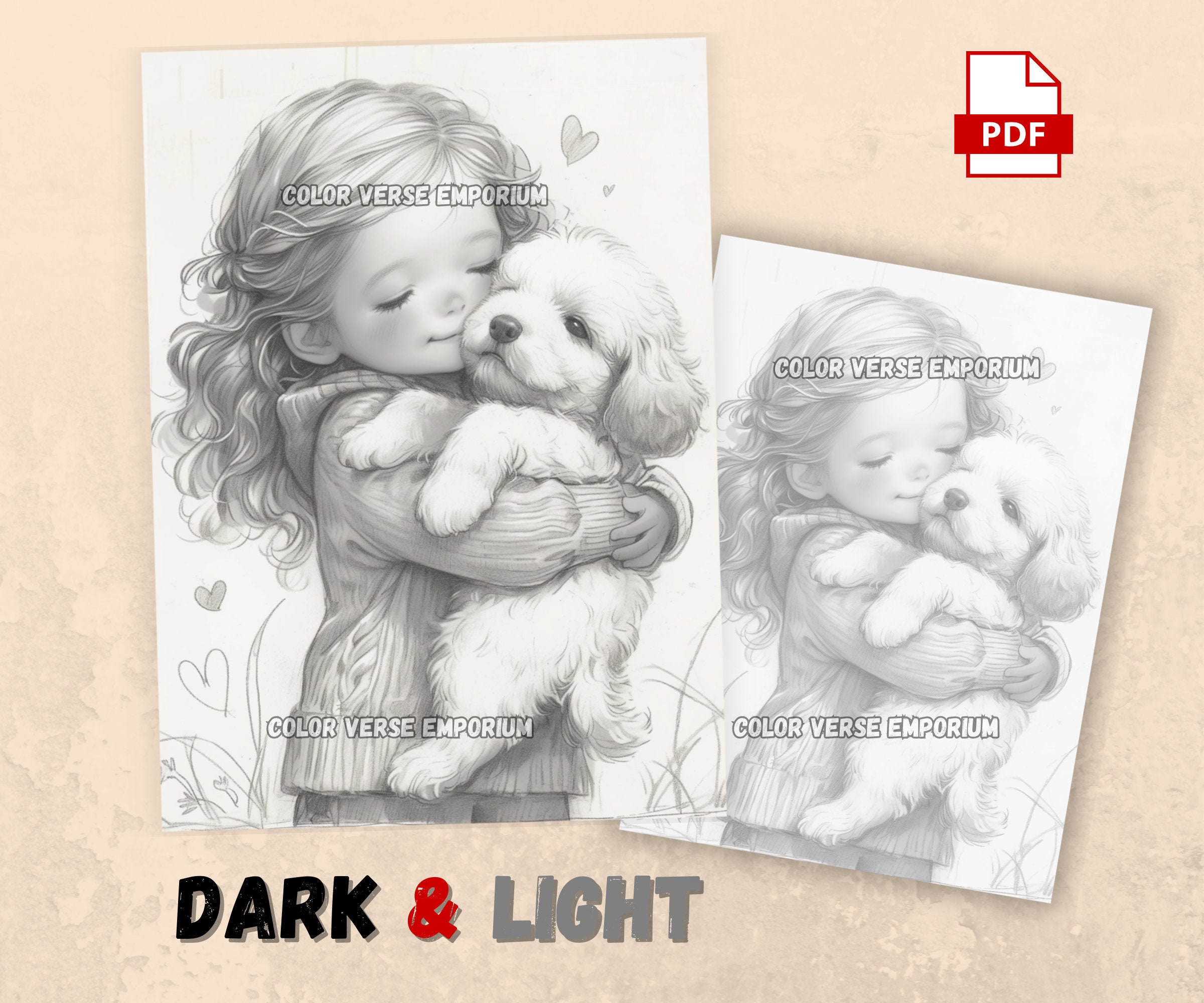 35 Puppy Love Coloring Book Printable Heartwarming Canine Coloring ...