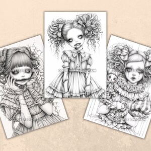 68 Cute Creepy Doll Coloring Book Printable Spooky Horror Doll Coloring ...