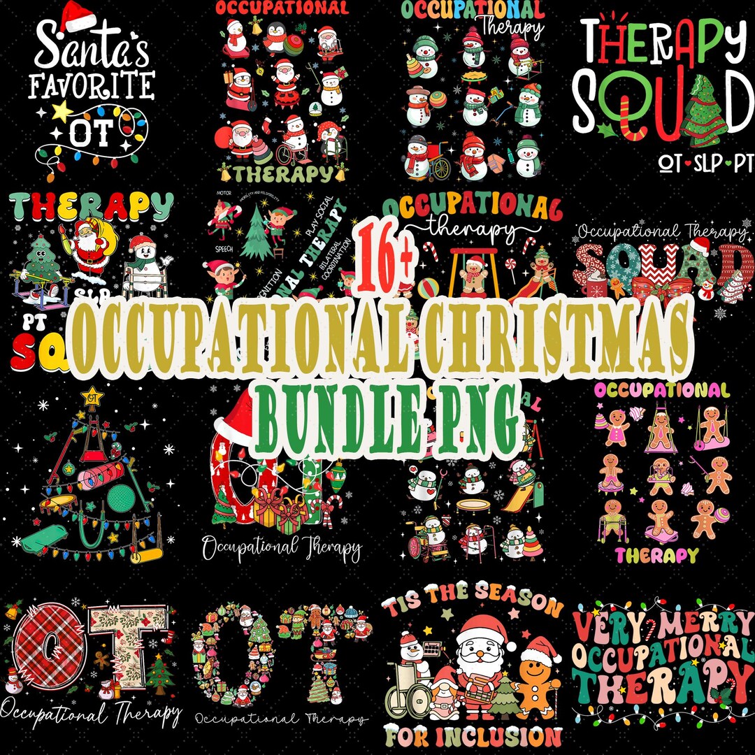 16+ Occupational Christmas Bundle Png, OT Gnome Png, Santa OT Therapist ...