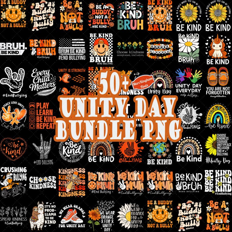 50+ Unity Day Bundle Png, Bullying Prevention Png, Anti Bullying Love ...