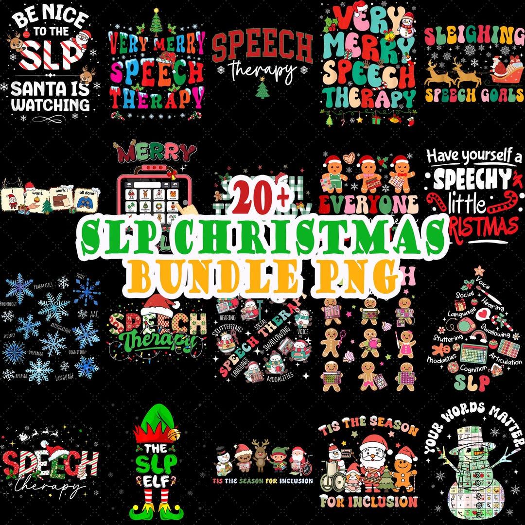 20+ Christmas Speech Therapy Png Bundle, Speech Therapist, SLP Png ...
