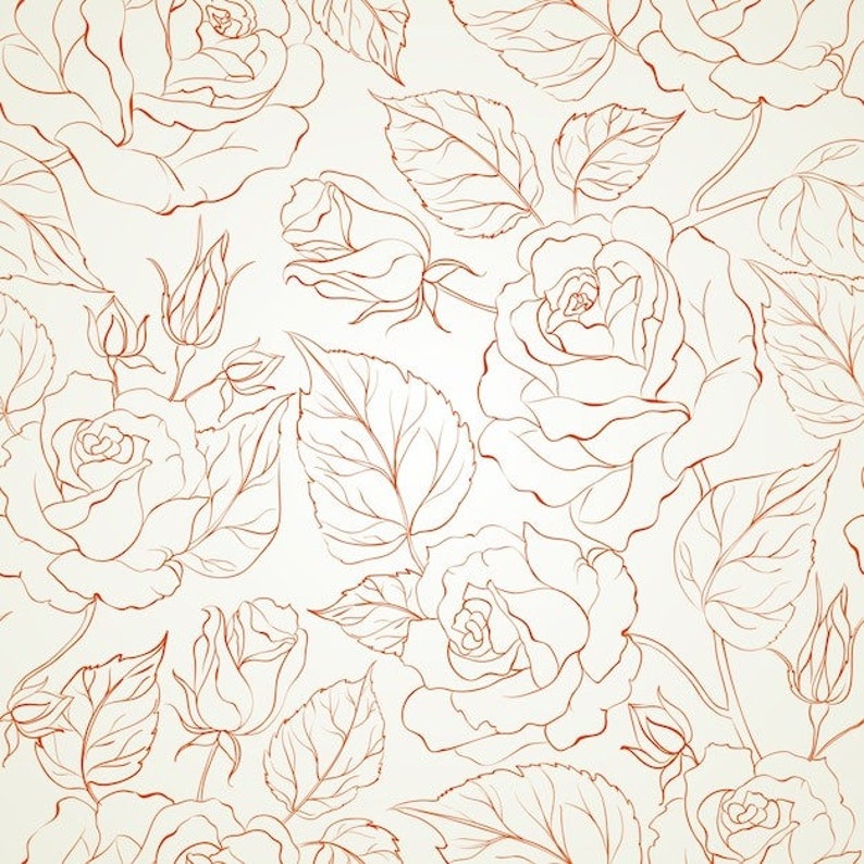 Rose Seamless Background. - Etsy