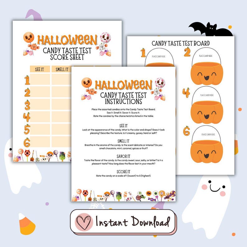 Halloween Candy Taste Test Game, Printable Activity (digital Download ...