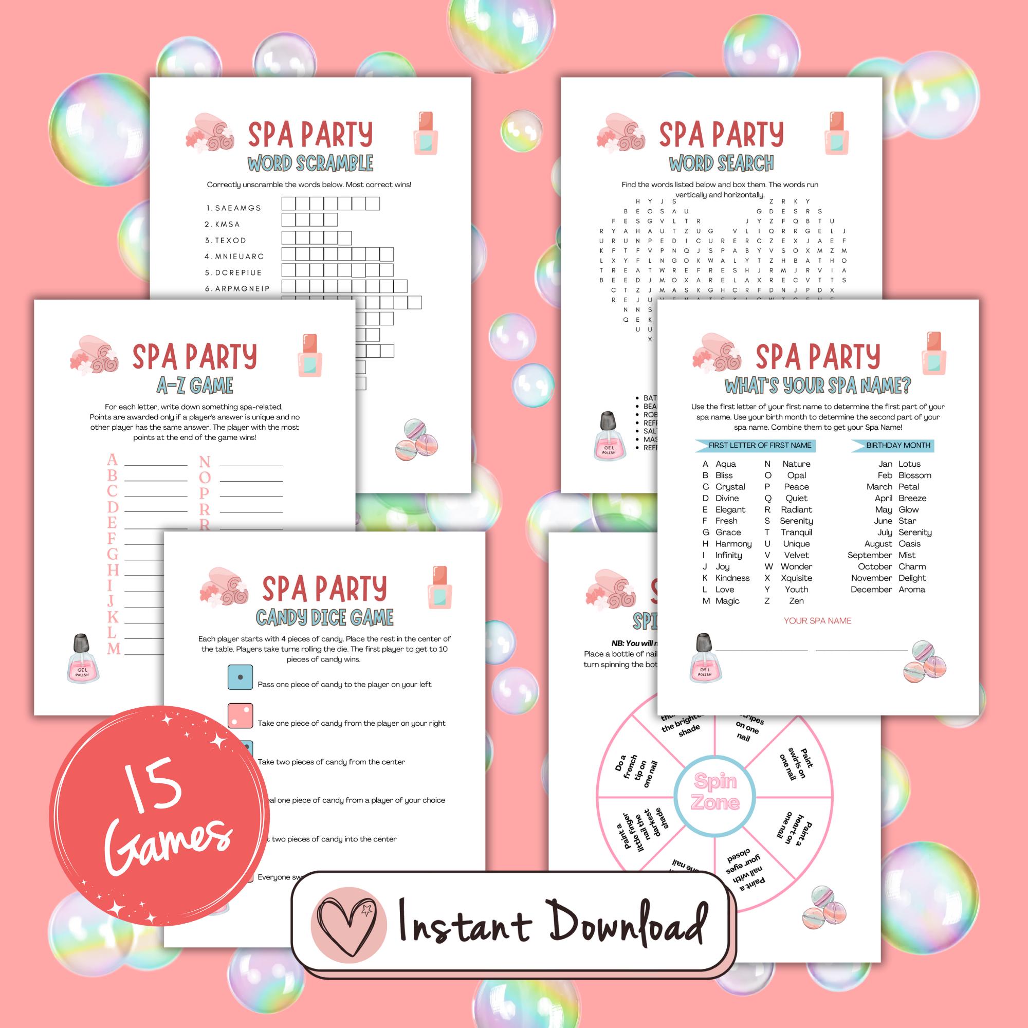 15 Spa Party Games for Tween and Teen Girls | Spa Party Games, Spa ...