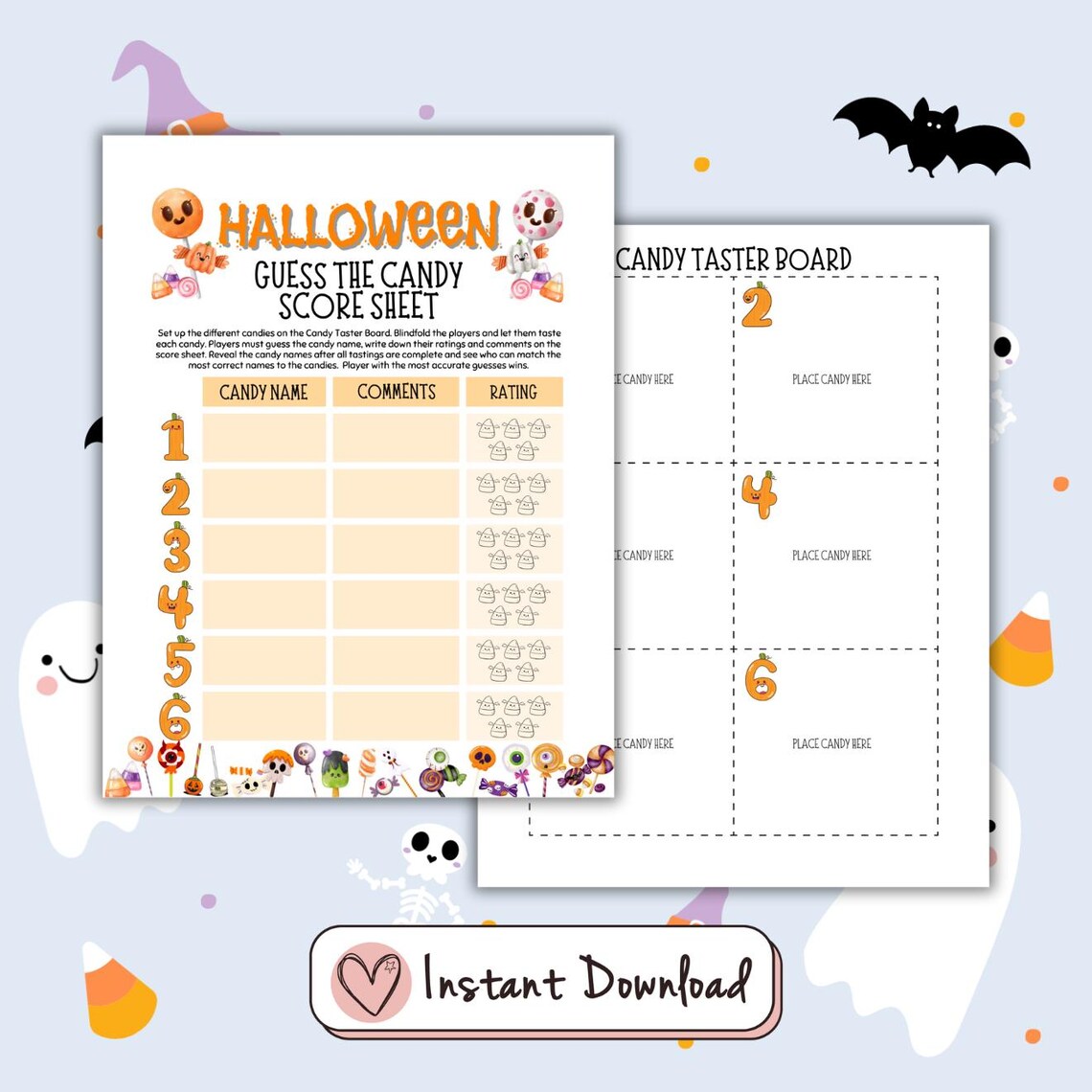 Halloween Guess the Candy Game for Kids, Halloween Printable Game for ...