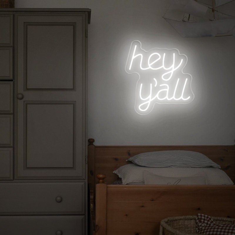 Hey Y'all Neon Sign, Cowboy Neon Sign,western Rodeo Decor, Mancave Neon ...