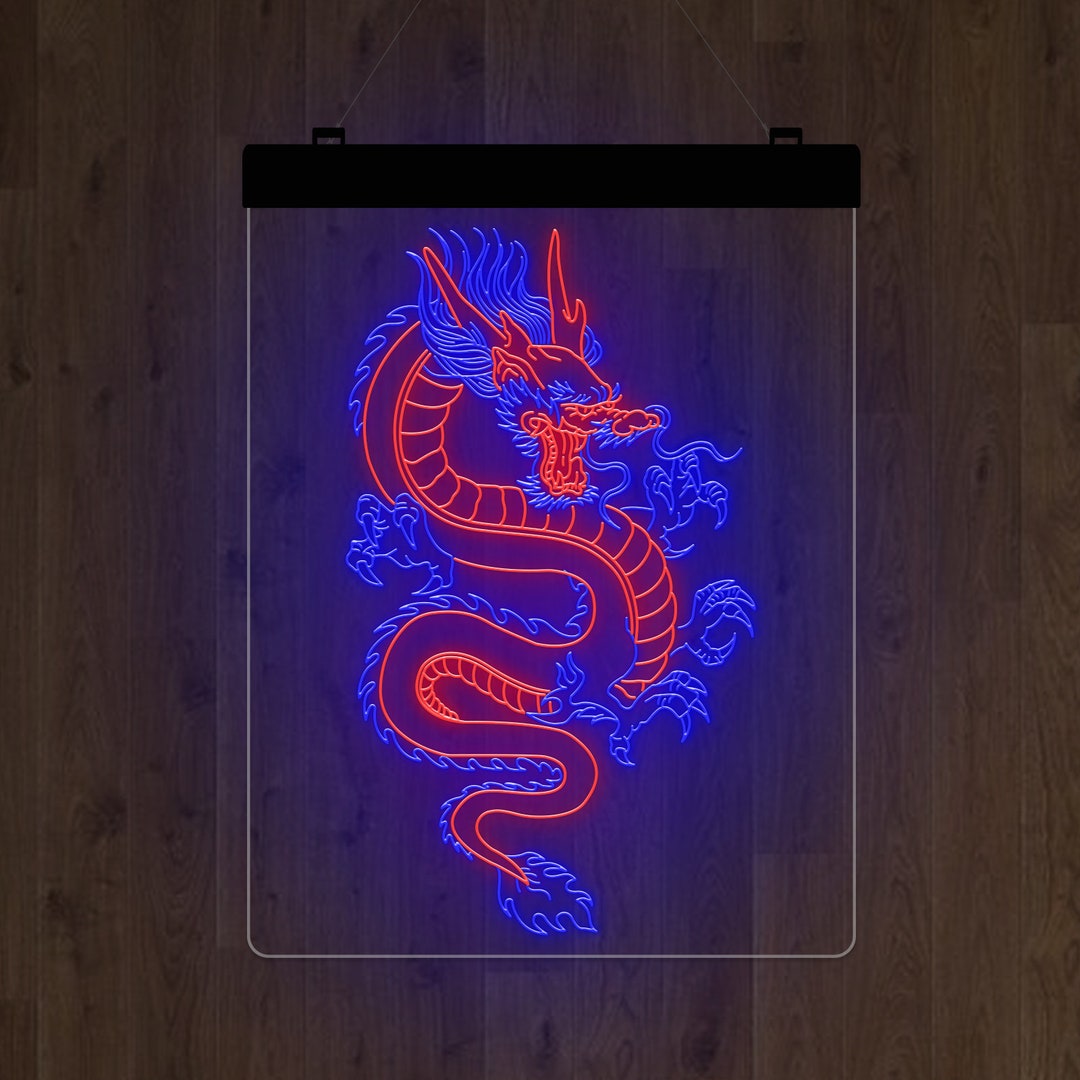 Chinese Dragon Room Display Dual Color LED Neon Sign, Chinese Decor ...