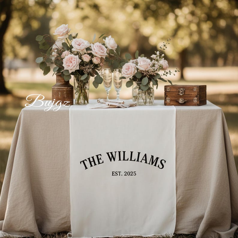 Personalized Wedding Table Runner, Last Name & Date Keepsake - Etsy