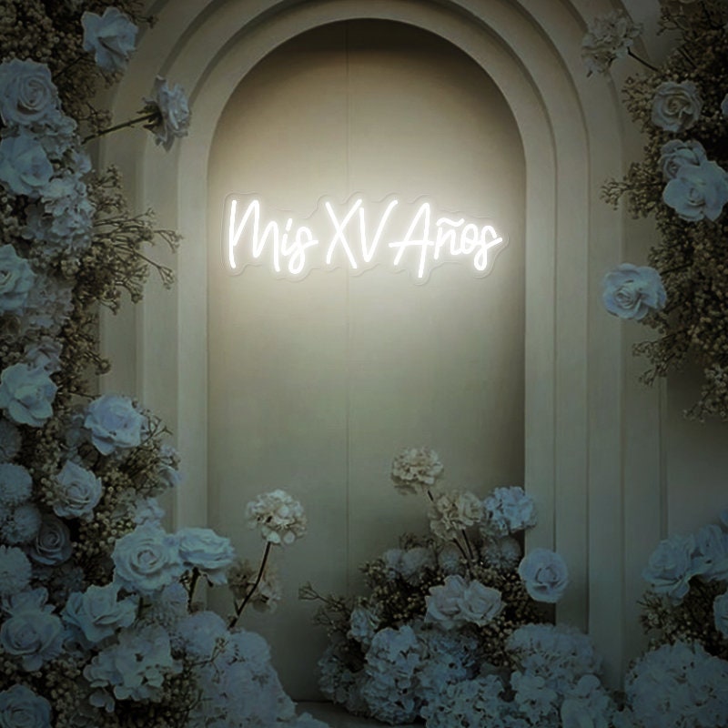 Mis XV Años Neon Sign, Quinceañera Gift, Custom 15th Birthday Party ...