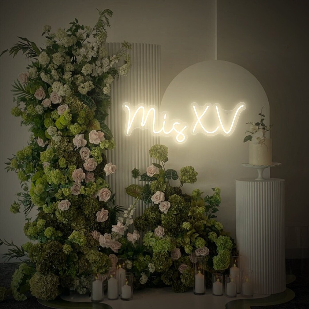 Mis XV Neon Sign, Custom 15th Birthday Party Decor Light, Sweet 16 ...