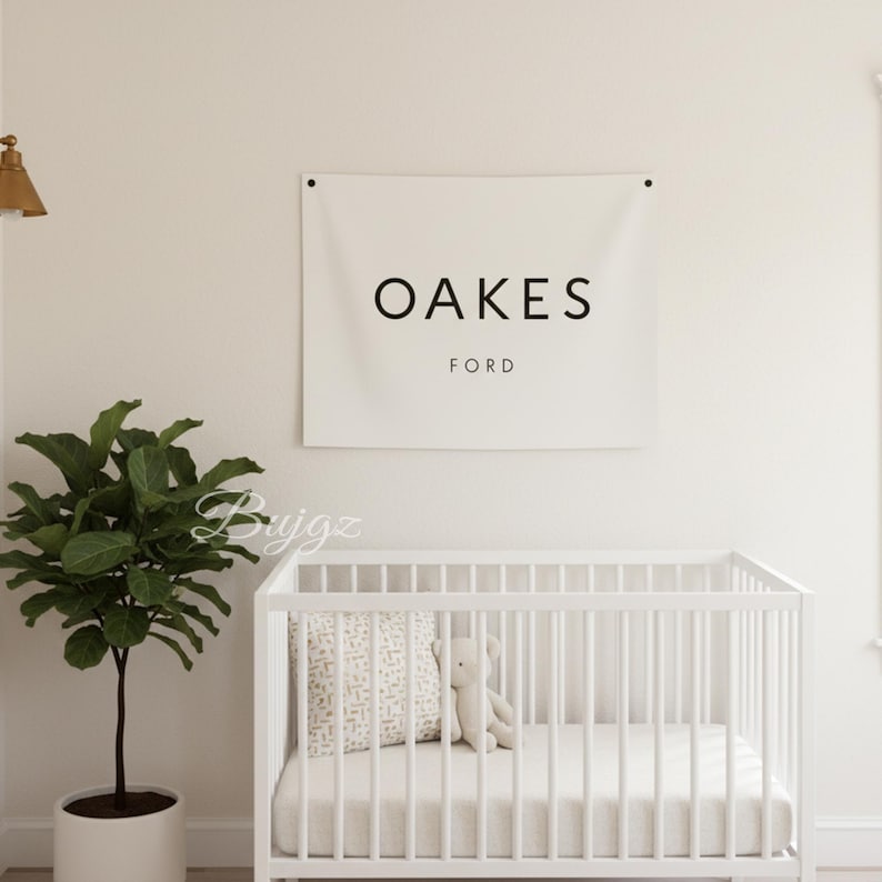 Custom Baby Name Canvas Flag: Navy Nursery Decor - Etsy