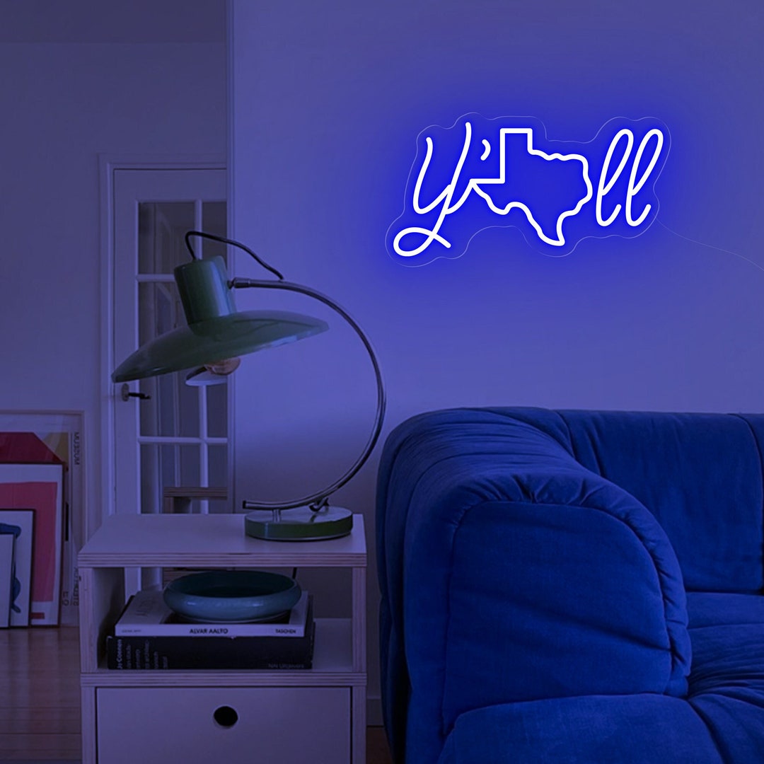 Y'all Neon Sign,texas Y'all Neon Sign, Western Wall Art, Southwestern ...