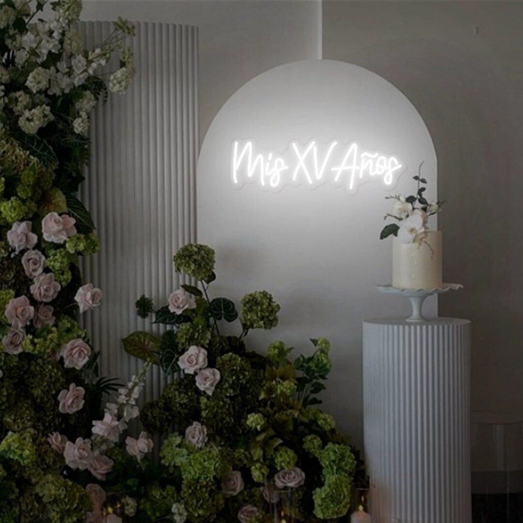 Mis XV Años Neon Sign, Quinceañera Gift, Custom 15th Birthday Party ...