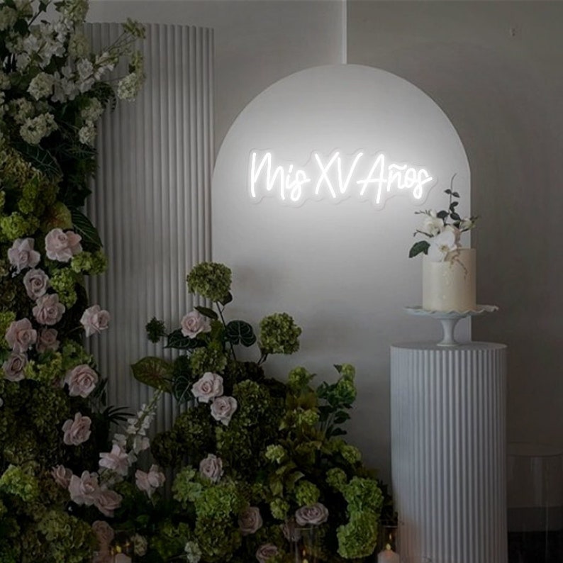 Mis XV Años Neon Sign, Quinceañera Gift, Custom 15th Birthday Party ...