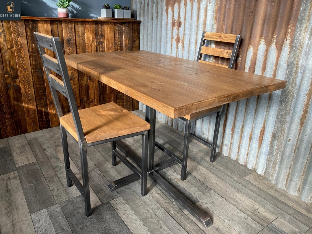 Table With Pedestal Style Legs, Slimline Space Saving Table - Etsy