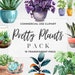 Pretty Plants Commercial Use Clipart, Great for Gardening Journals ...