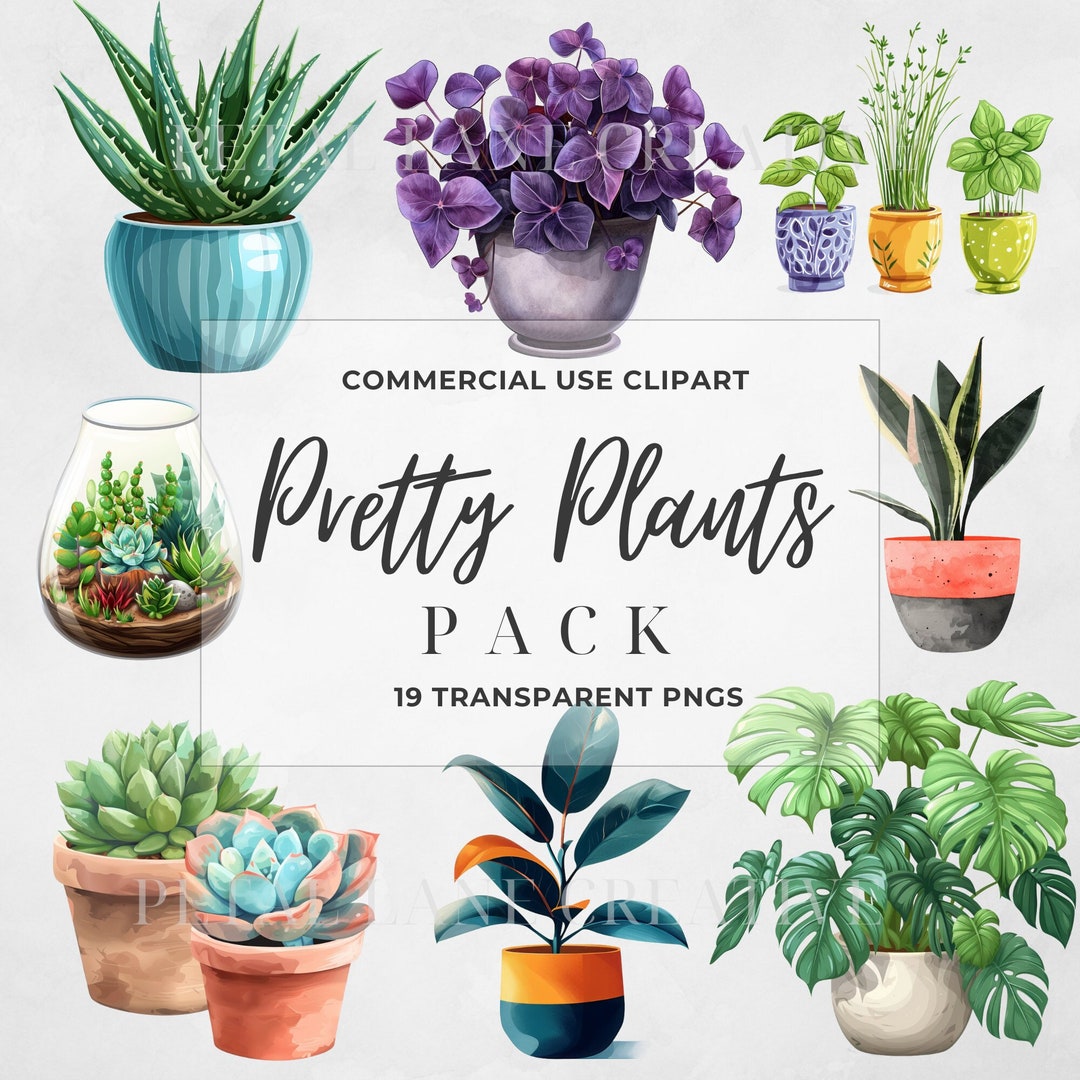 Pretty Plants Commercial Use Clipart, Great for Gardening Journals ...