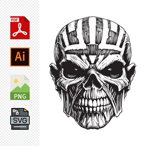 Skull SVG Clipart, Skull Vector Clipart, Line Art Clipart, Skull ...