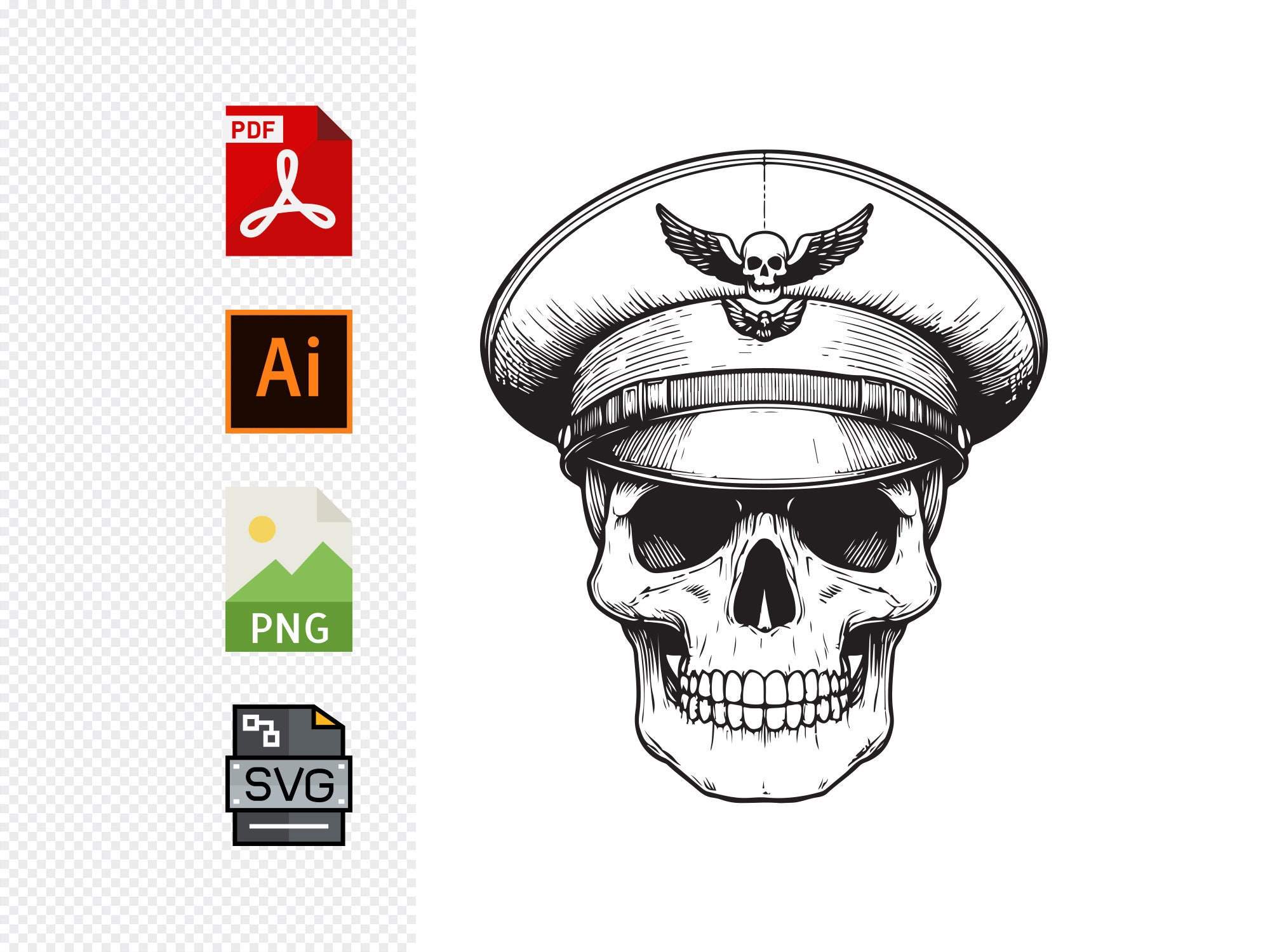 Skull SVG Clipart, Skull Vector Clipart, Line Art Clipart, Skull ...