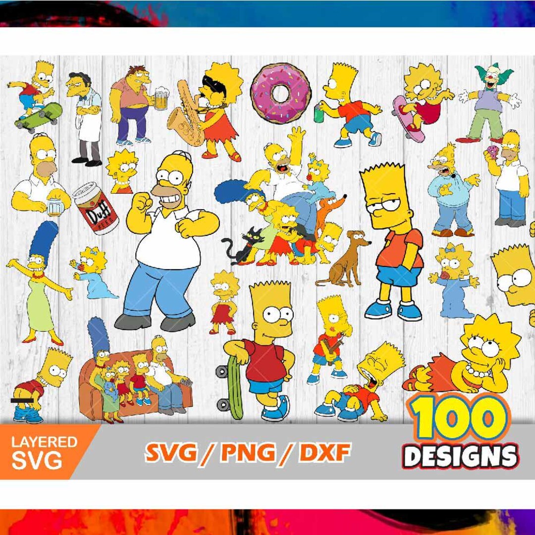 Simpsons Clip Art Bundle, Simpsons Svg Cut Files for Cricut ...