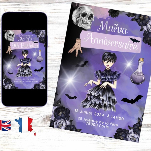 Wednesday Addams Invitation Card - Etsy