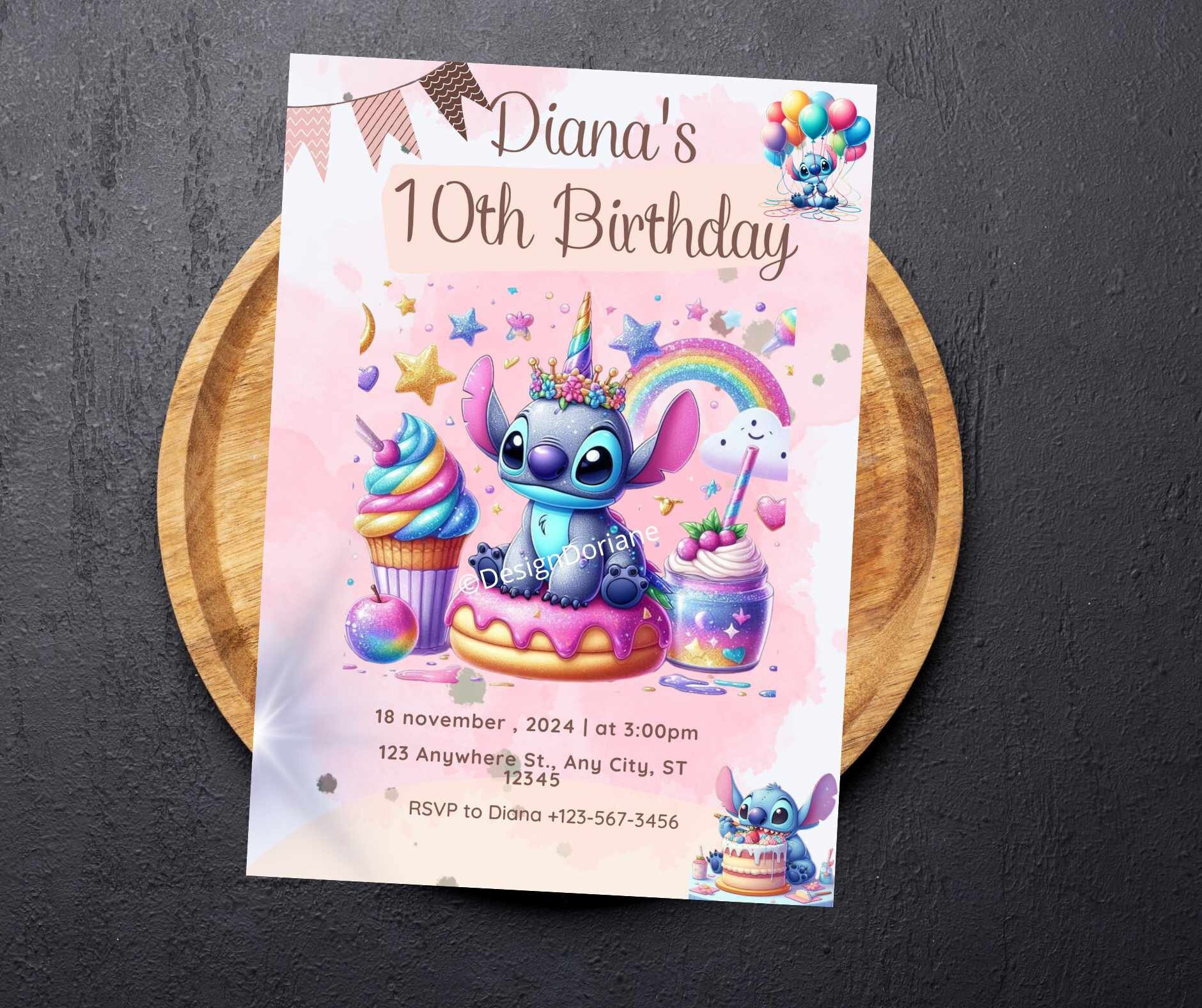 Birthday Invitation Stitch, Customizable Editable Invitation Card ...