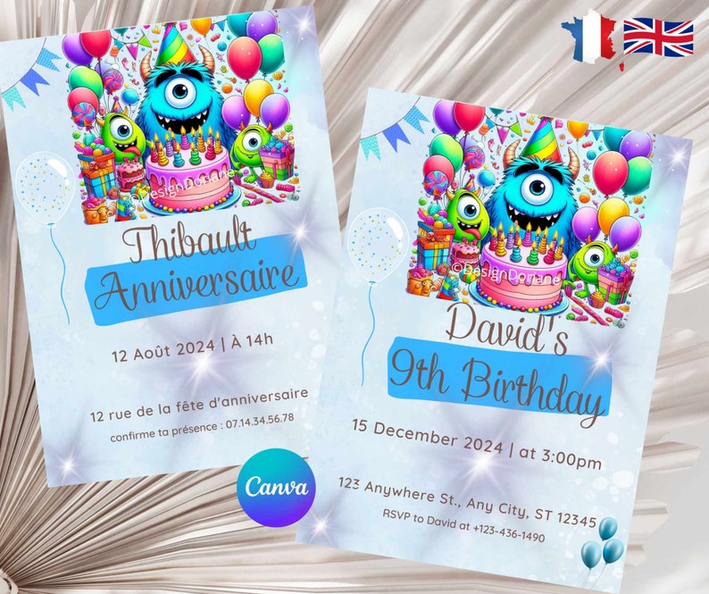 Monsters, Inc. Birthday Invitation Template, Monsters, Inc. Themed ...