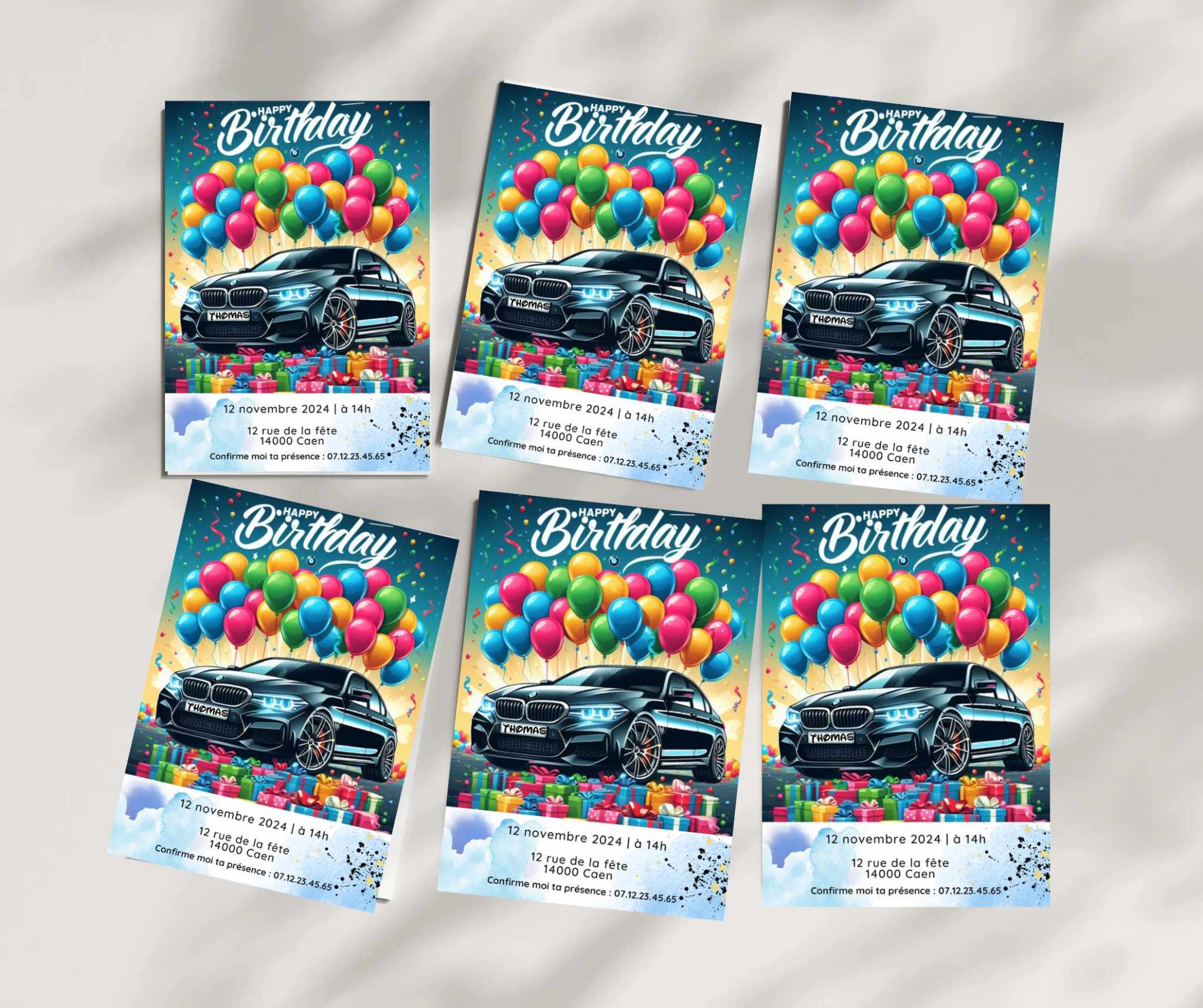 BMW Birthday Card, Customizable BMW Car Birthday Invitation ...