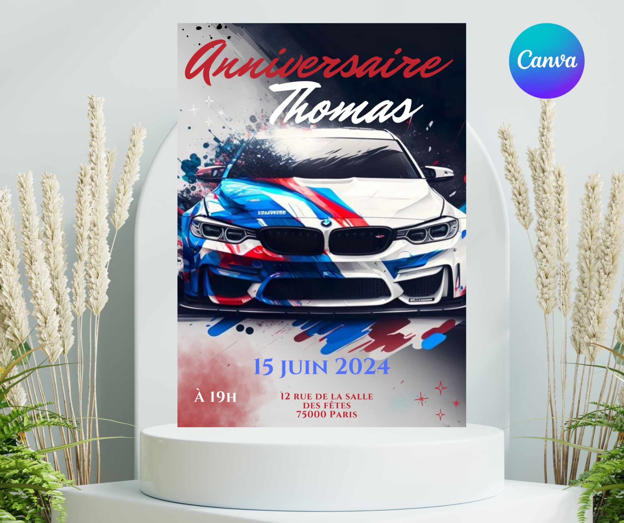 Printable BMW Car Birthday Invitation Template, BMW M2 Birthday Card ...
