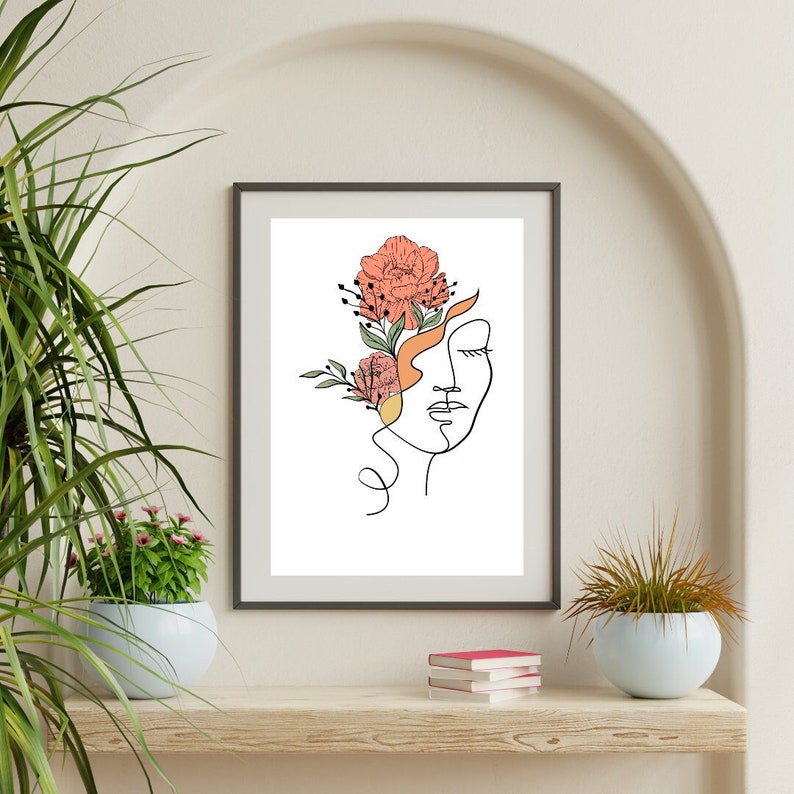 Abstract Line Art Gallery Wall, Wall Art Prints, Home Decor, Botanical ...