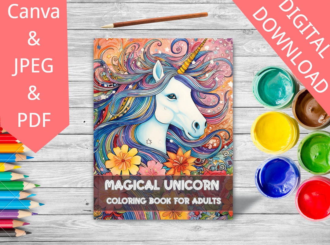 Unicorn Colouring Book Pages for Adults | Comprising 50 Pages | 50 ...