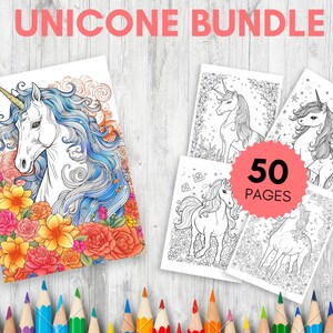 Unicorn Colouring Book Pages for Adults | Comprising 50 Pages | 50 ...